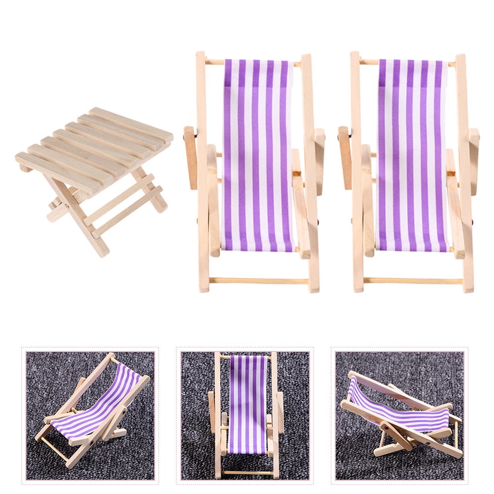 FOMIYES 3Pcs Purple Mini Beach Chairs for Dollhouse Furniture and ...