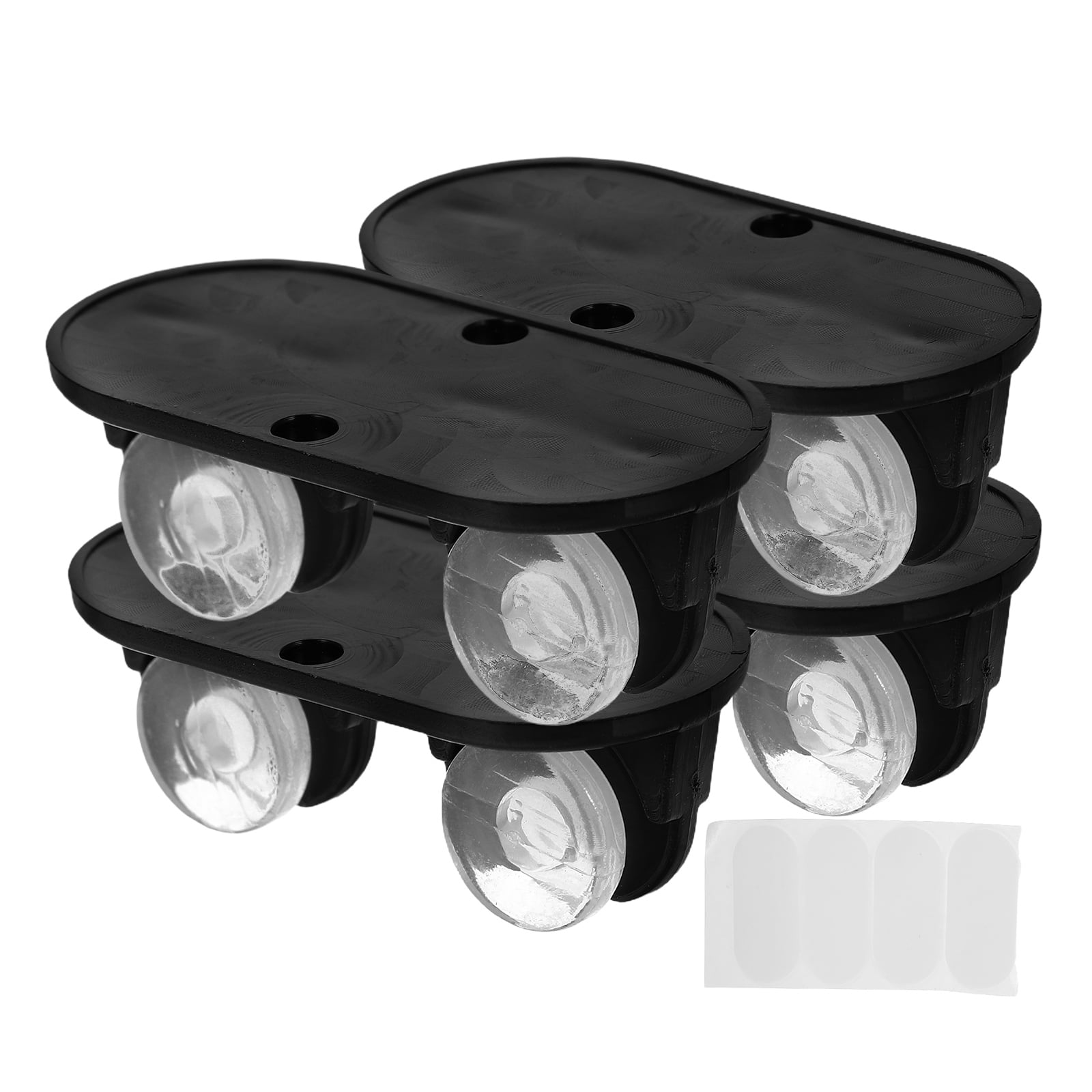 FOMIYES 4Pcs Black ABS Self-Adhesive Caster Wheels for Under-Bed ...