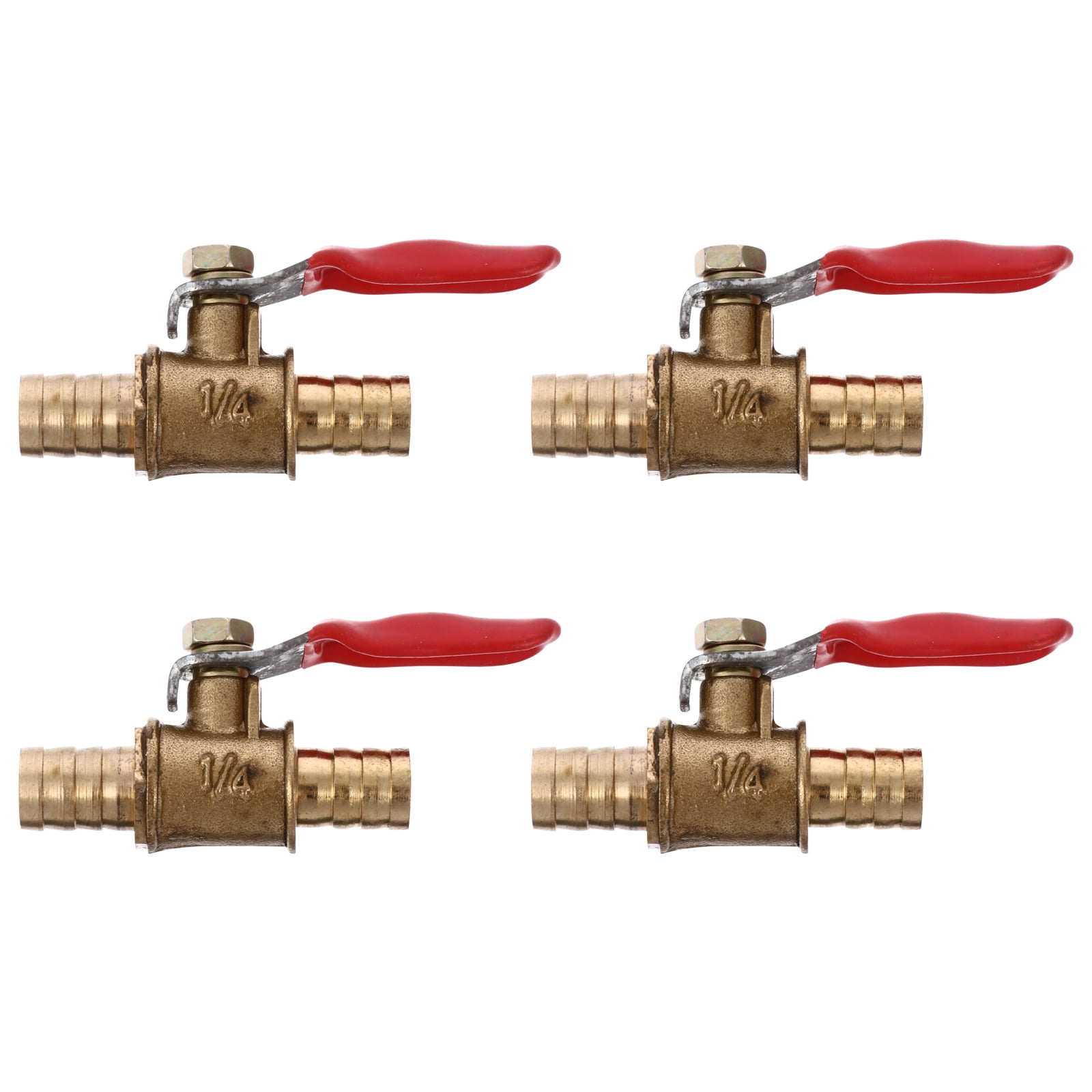 FOMIYES 4Pcs Brass Ball Mini Shut Off Switch Hose Barb Pipe Tubing ...