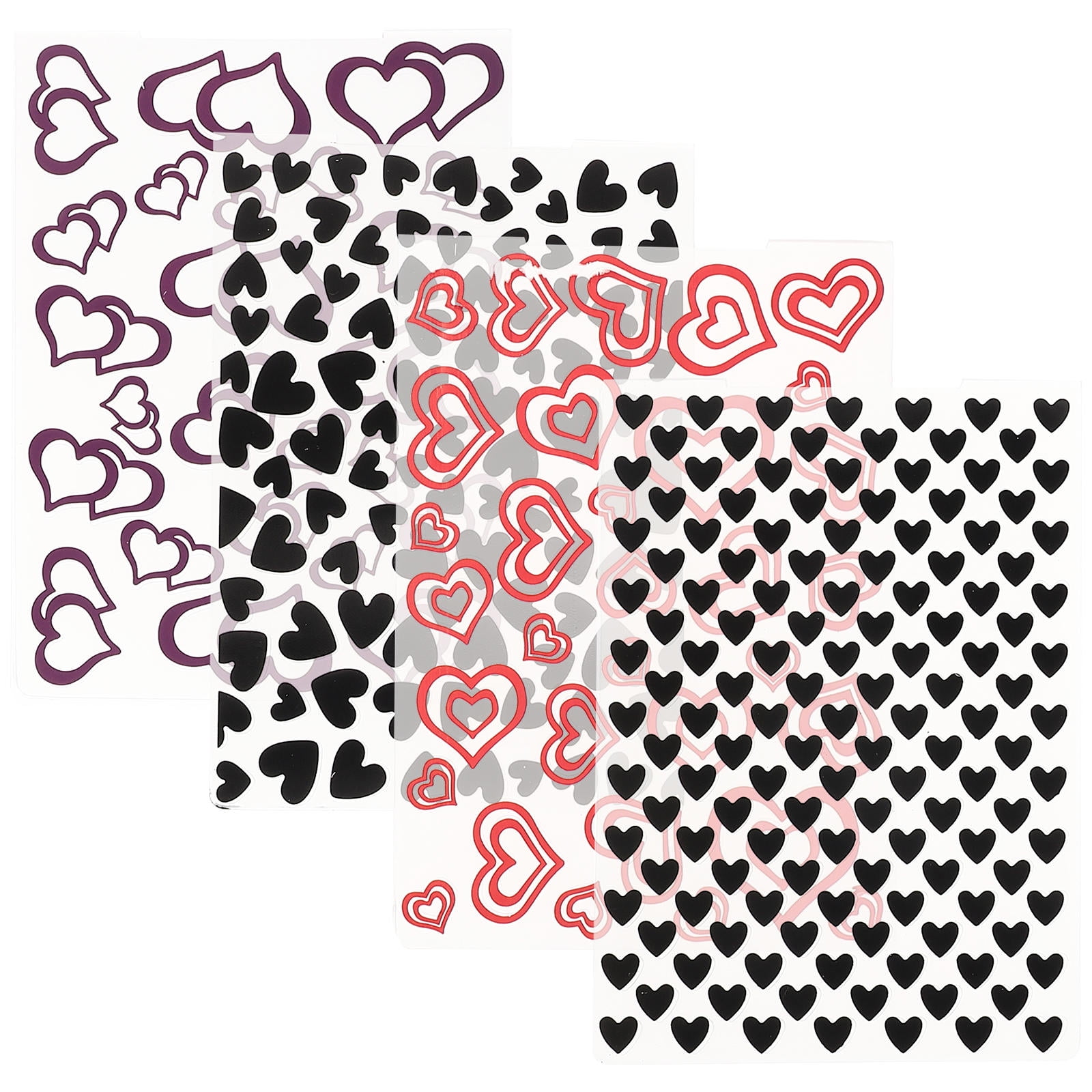 FOMIYES 4Pcs Embossing Folder for Card Making Assorted Color Heart ...