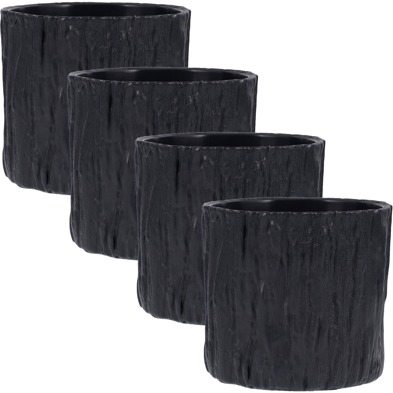 FOMIYES 4Pcs Imitated Wood Bark Succulent Pot Artificial Wood Bark ...