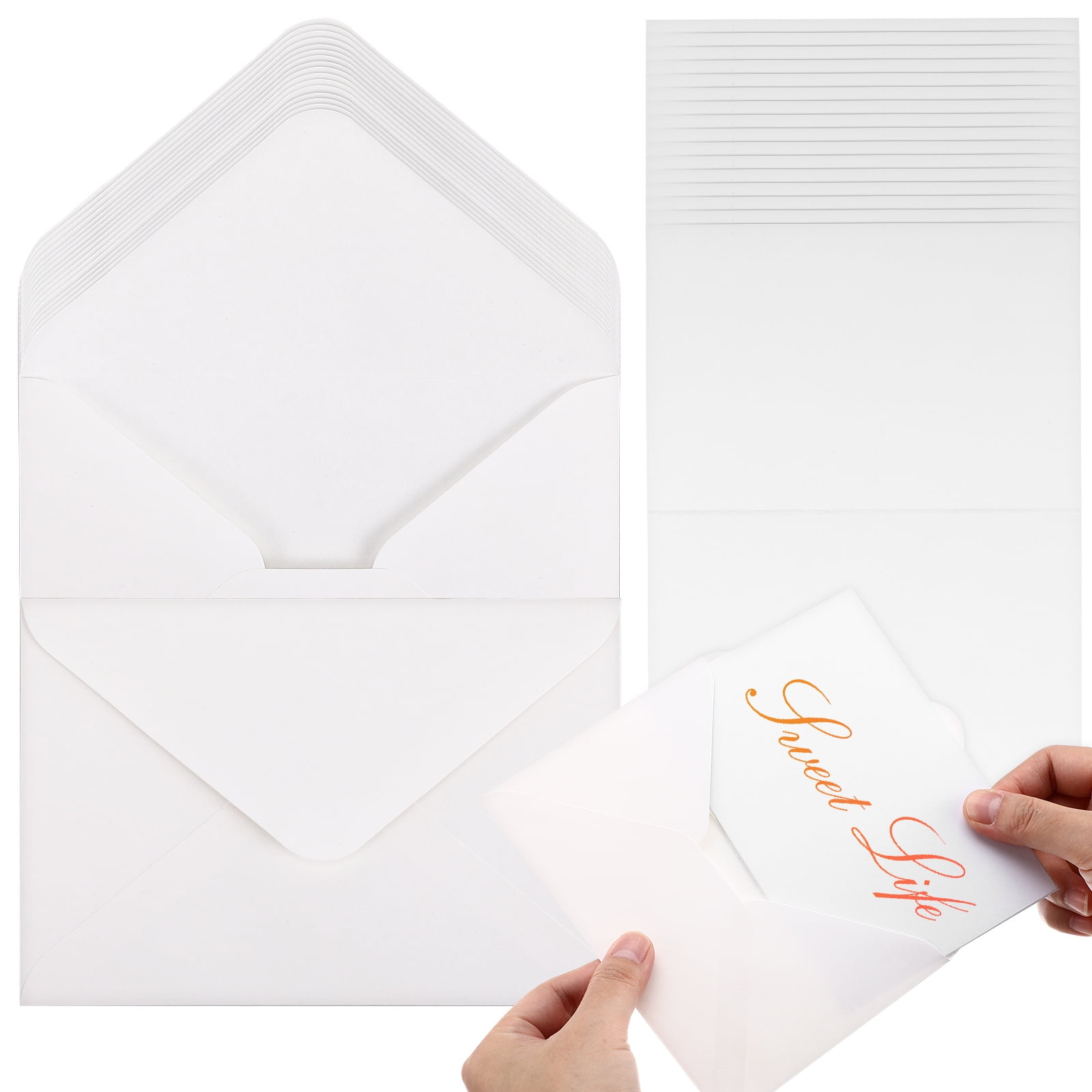 FOMIYES 50 Sets Rectangular Envelopes and Cards for Holiday Greetings ...