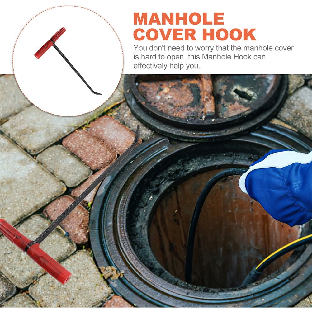 FOMIYES 54Pcs Lifter Hook T-Shaped Steel For Manhole Cover 17.72X7.48X2 ...