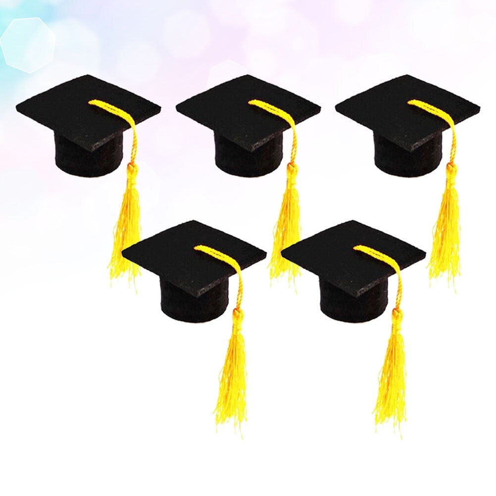 FOMIYES 5Pcs Congrats Grad Bottle Cover in Yellow Non-woven Fabric for ...