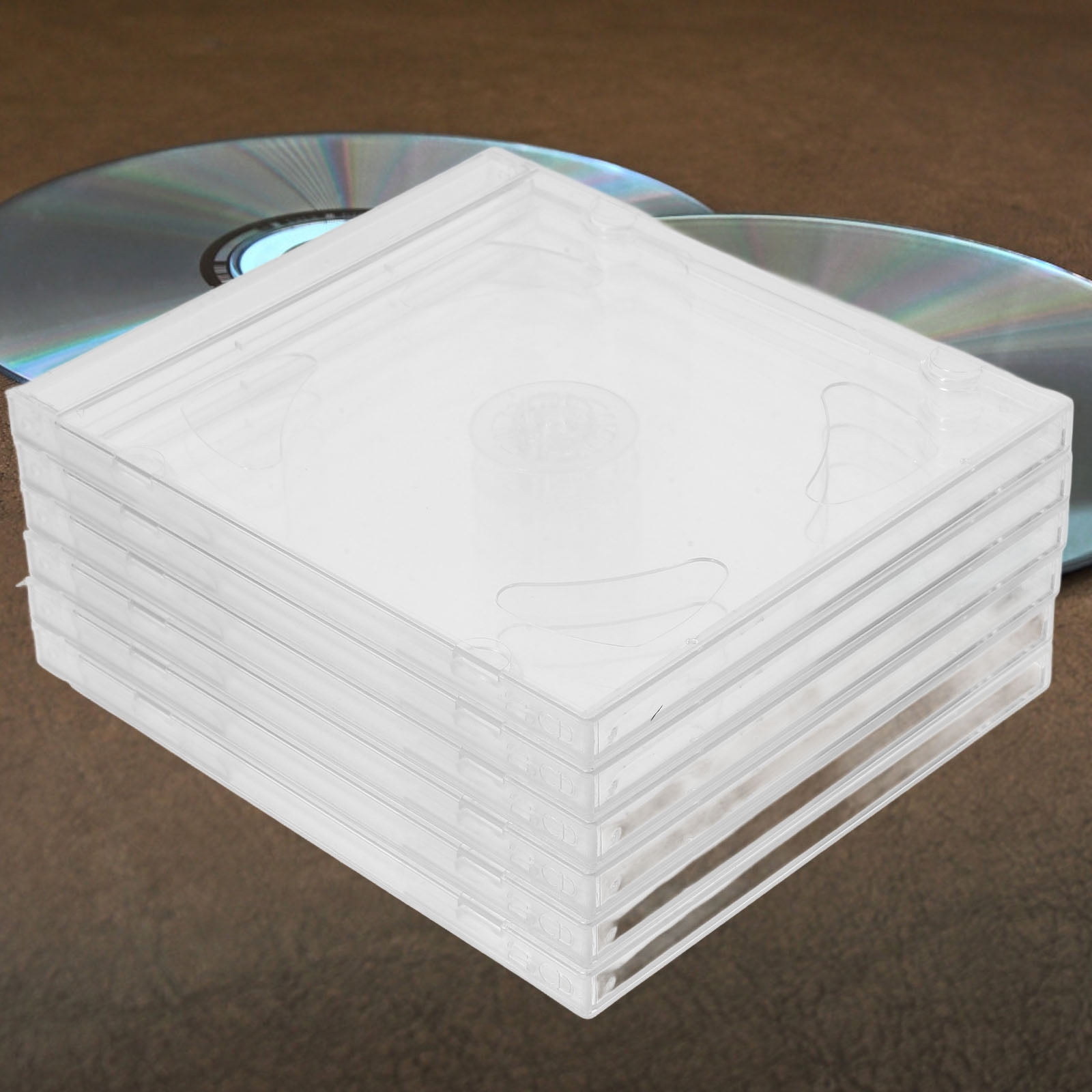 FOMIYES 6pcs Clear CD Cases Transparent Jewel Display Boxes with Slim ...