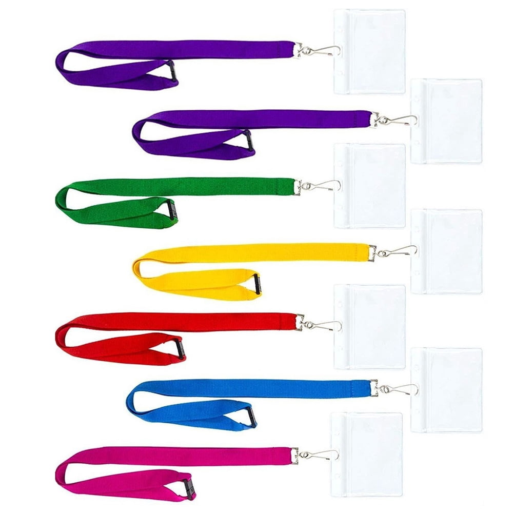 FOMIYES 7Pcs Plastic Badge Holder Clear Design for Id Cards Name Badges ...
