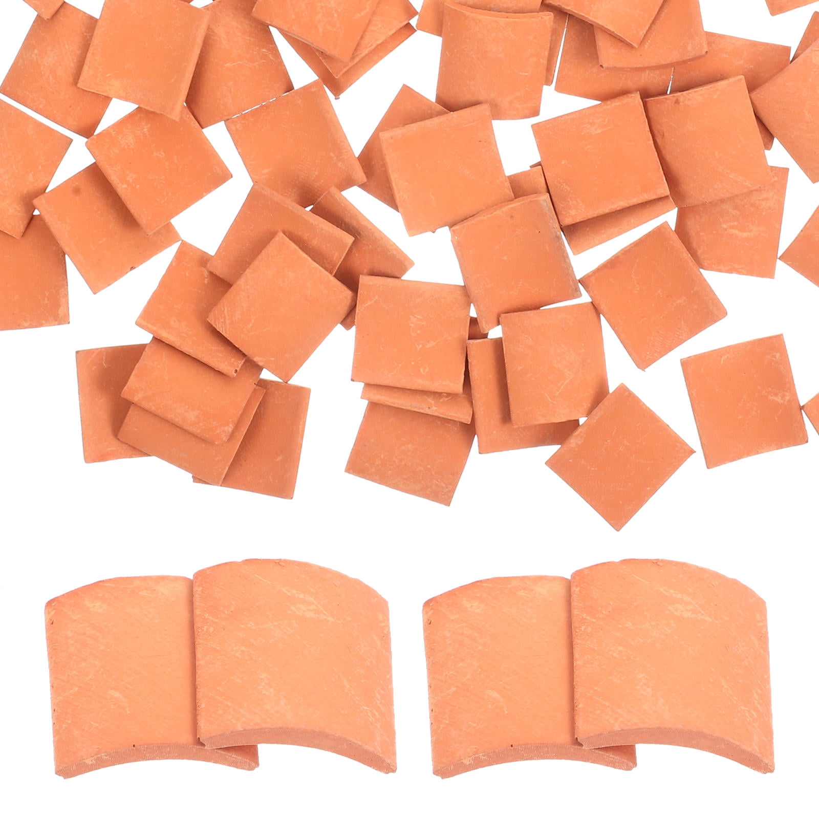 FOMIYES Miniature Roof Tiles Orange 80Pcs 0.7X0.6X0.1In For Theme ...