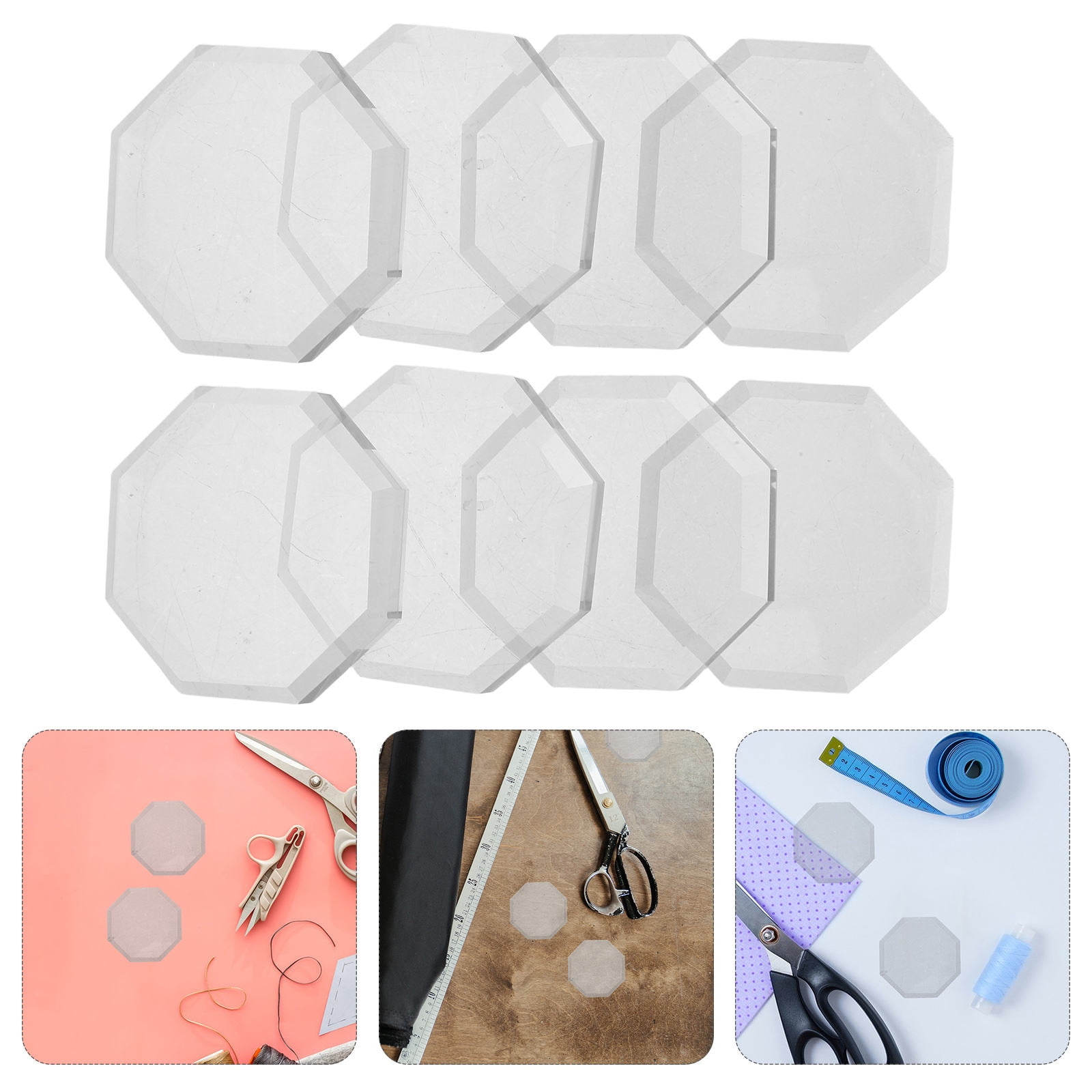 FOMIYES 8Pcs Octagon Glass Weights for Sewing and Quilting Patterns ...