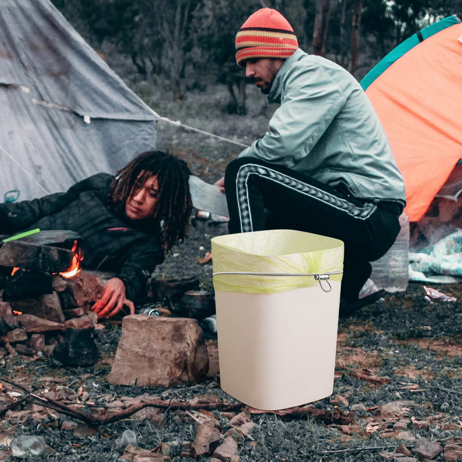 FOMIYES Adjustable Size Trash Can Band 6Set Prevent Spills for General ...