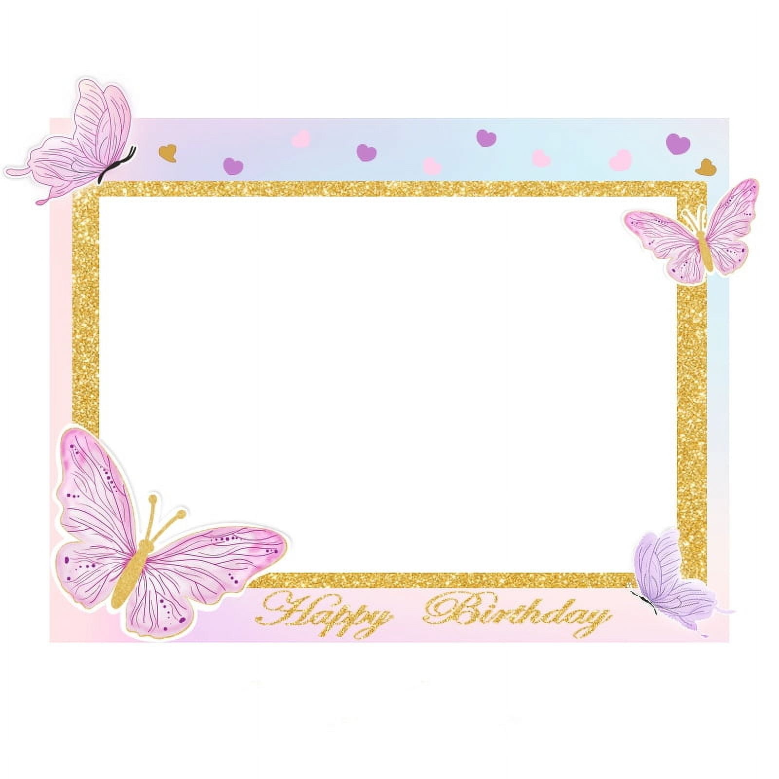 FOMIYES Birthday Photo Frame Butterfly Photo Booth Happy Themed Party ...