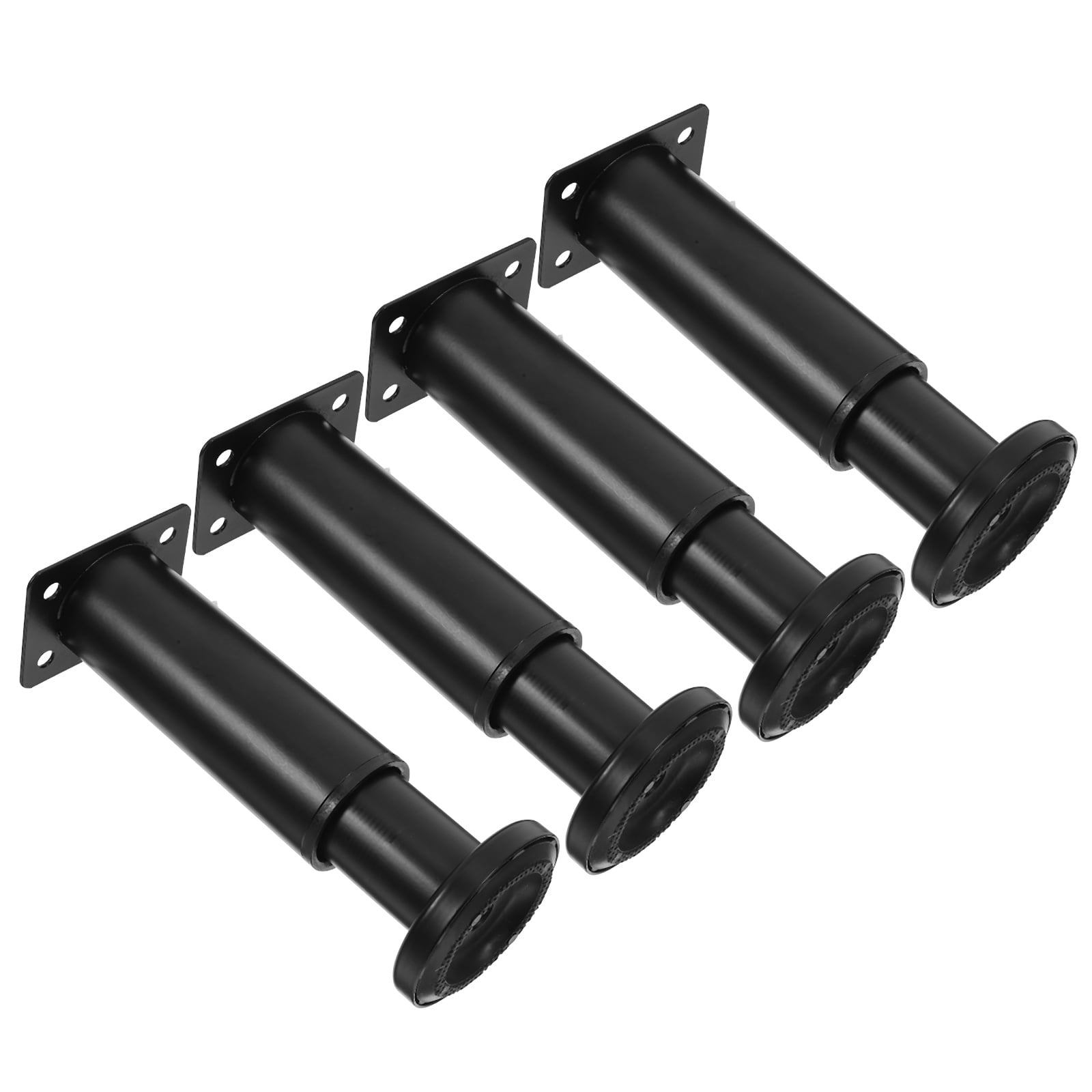 FOMIYES Black Adjustable Furniture Legs with Aluminum Alloy and Rubber ...