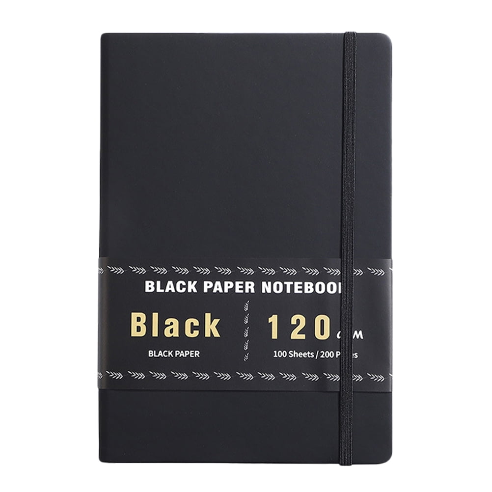 FOMIYES Black Paper Notebook 200 Pages A5 Size Notebook For Sketching ...