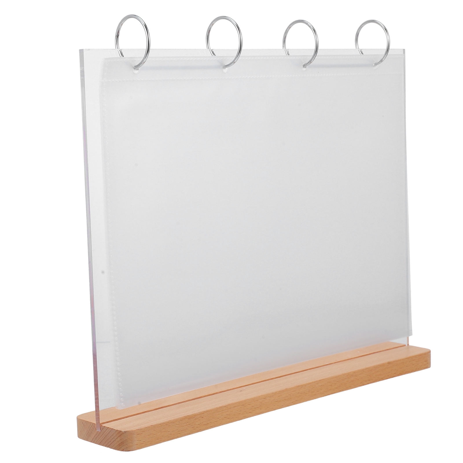 FOMIYES Clear Acrylic and Wood Menu Holder Stand with 6 Page Flipping ...