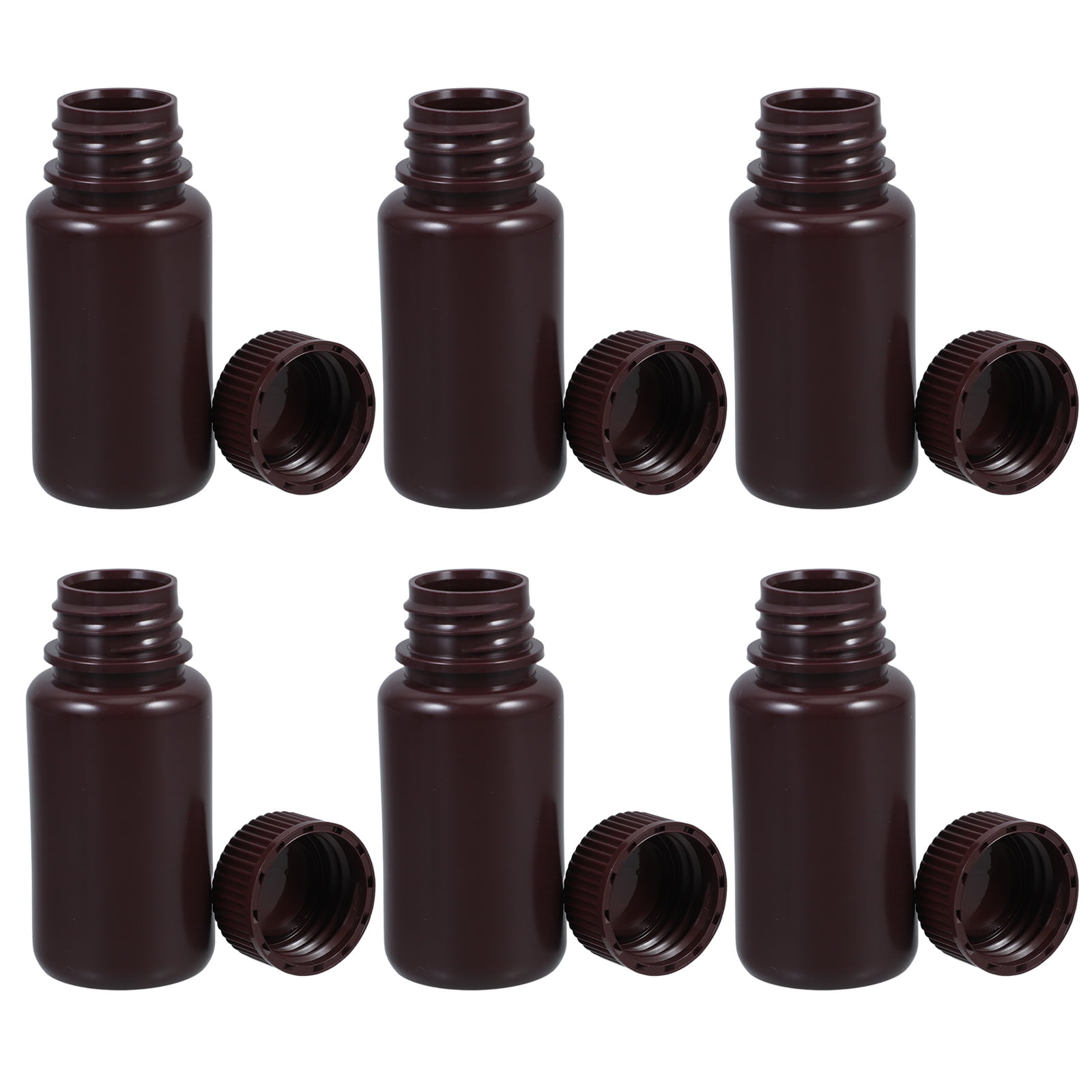 FOMIYES Dark Brown Plastic Storage Bottles with Wide Mouth and Tight ...