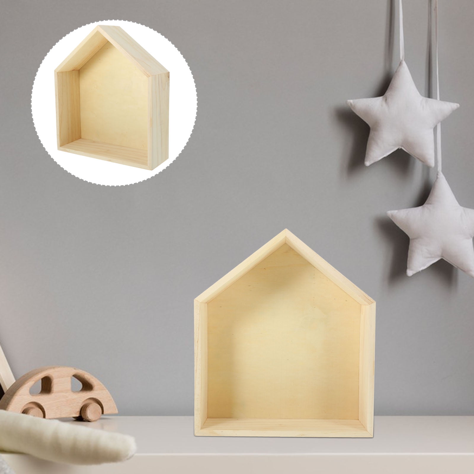 FOMIYES Floating Shelf Wooden Wall Mounted Shelf Wood Bookshelf House ...