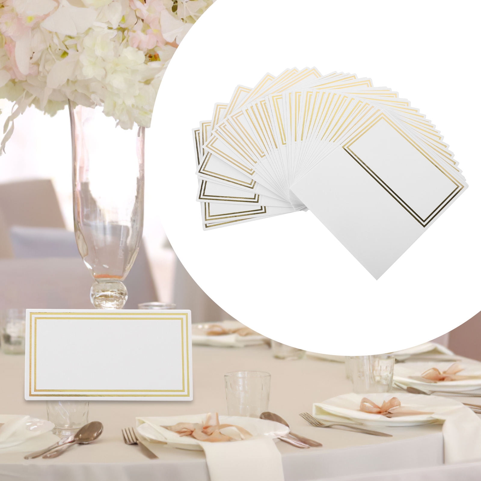 FOMIYES Foldable Wedding Table Place Cards Elegant White Paper Design ...