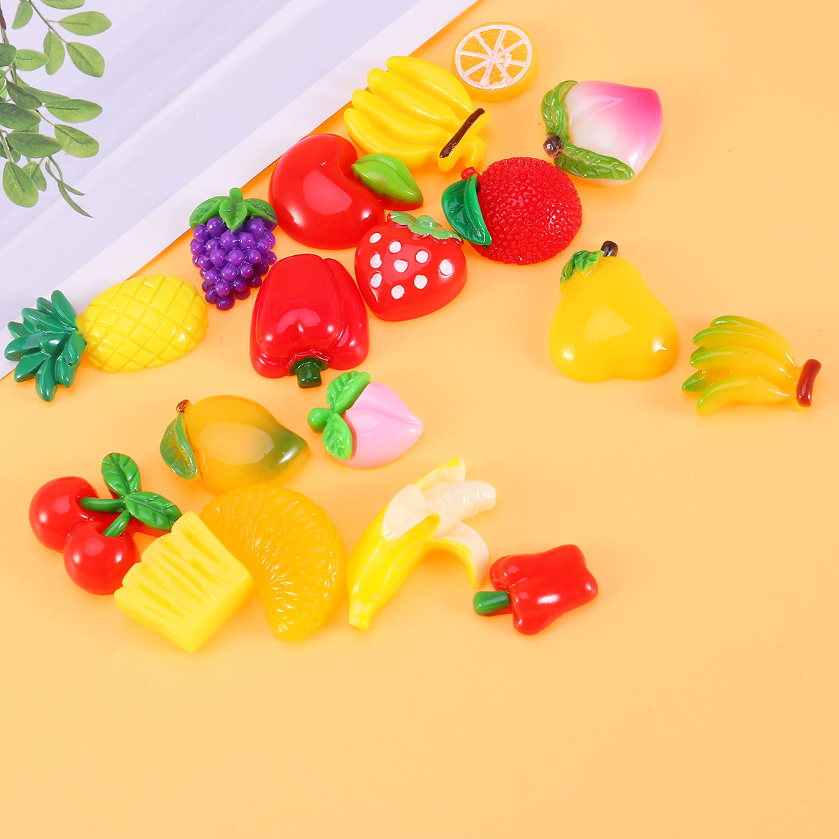 FOMIYES Fruit Shape Resin Accessories 60Pcs Assorted Color For Diy ...