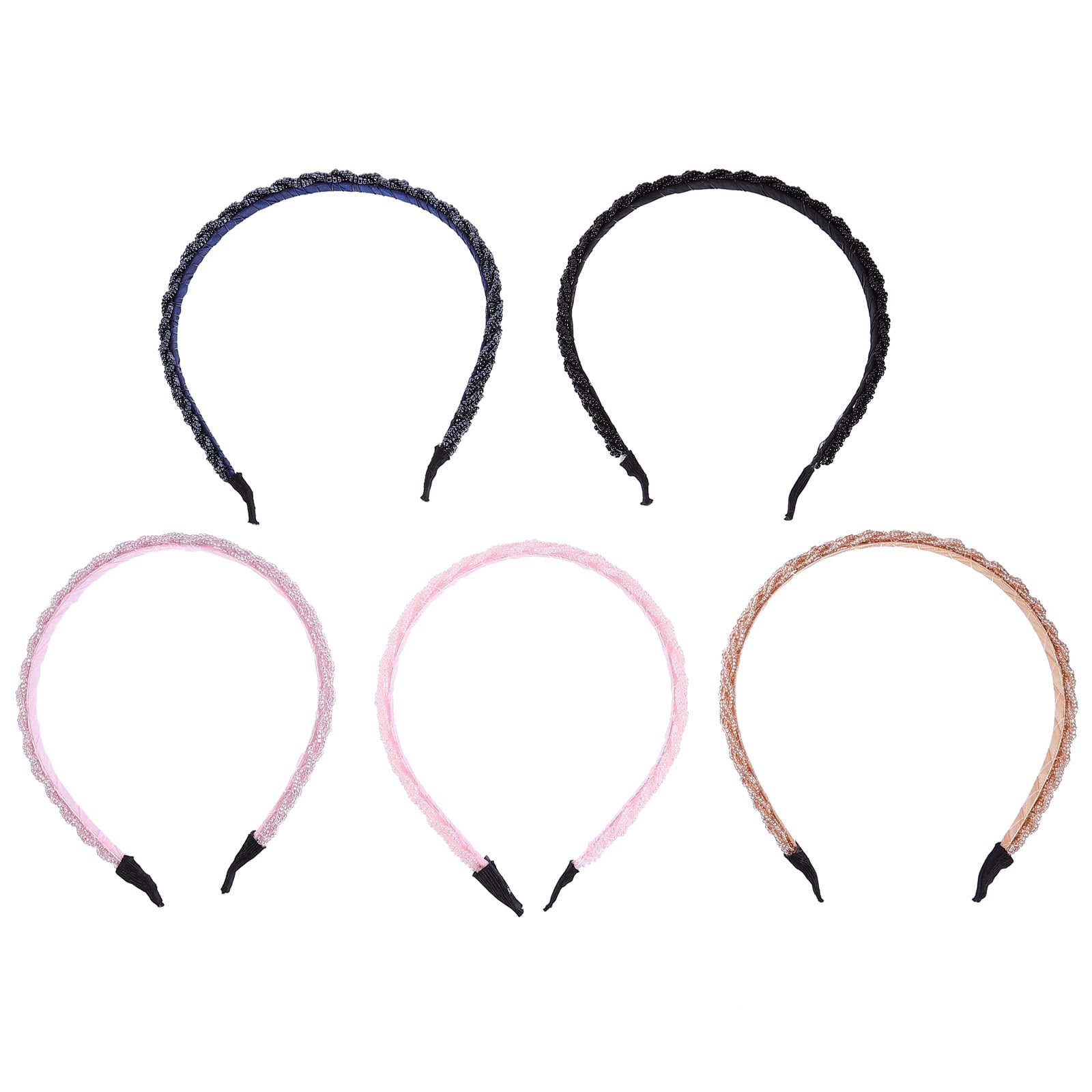 FOMIYES Girls Headbands 5Pack Beaded Assorted Color Circular Shape ...