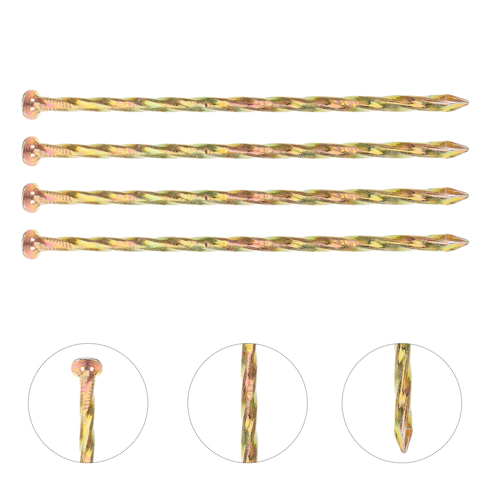 FOMIYES Golden Carbon Steel Spiral Landscape Edging Anchors for Fixing ...