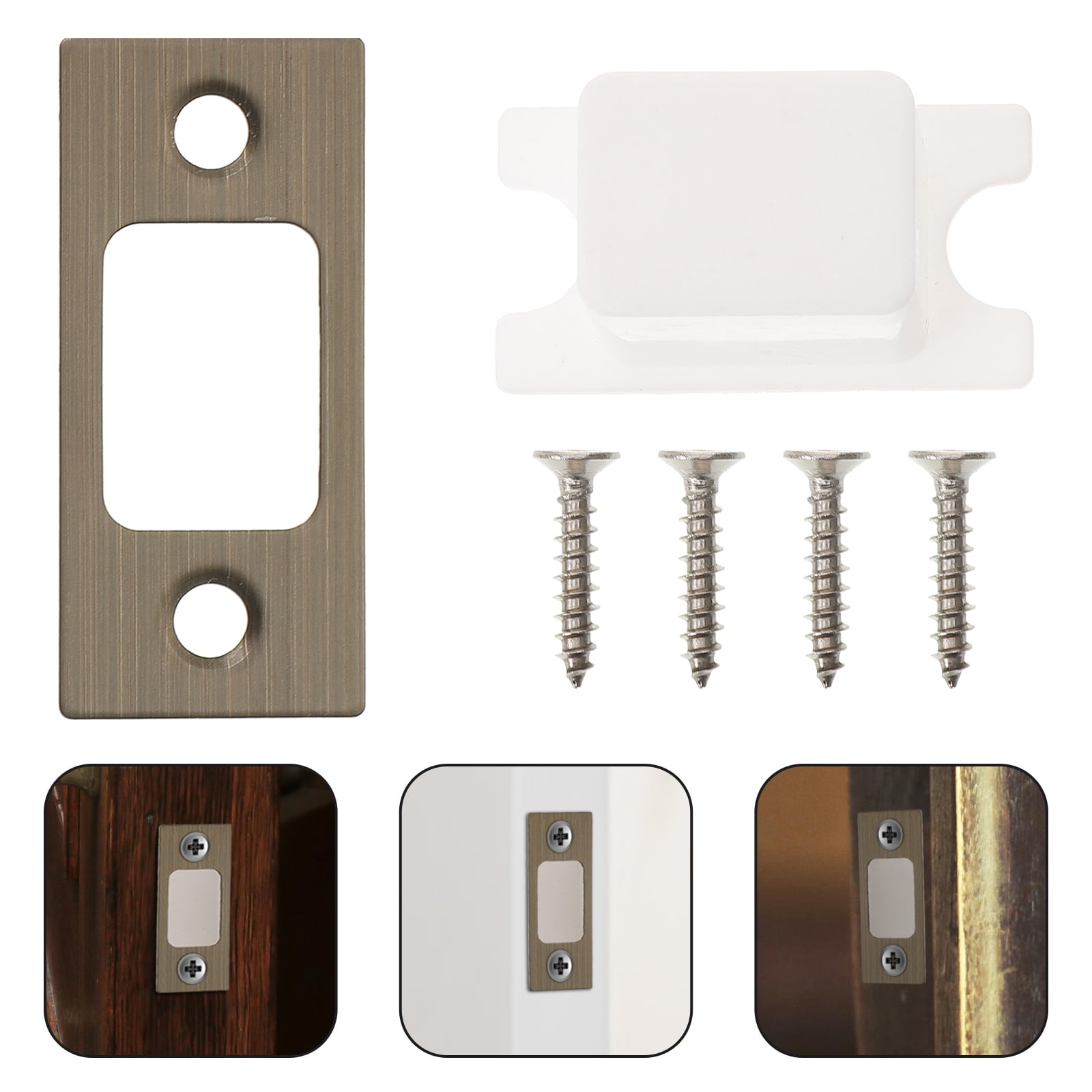 FOMIYES Hemoton 1 Set Door Strike Plates with Metal Latch Plate for ...