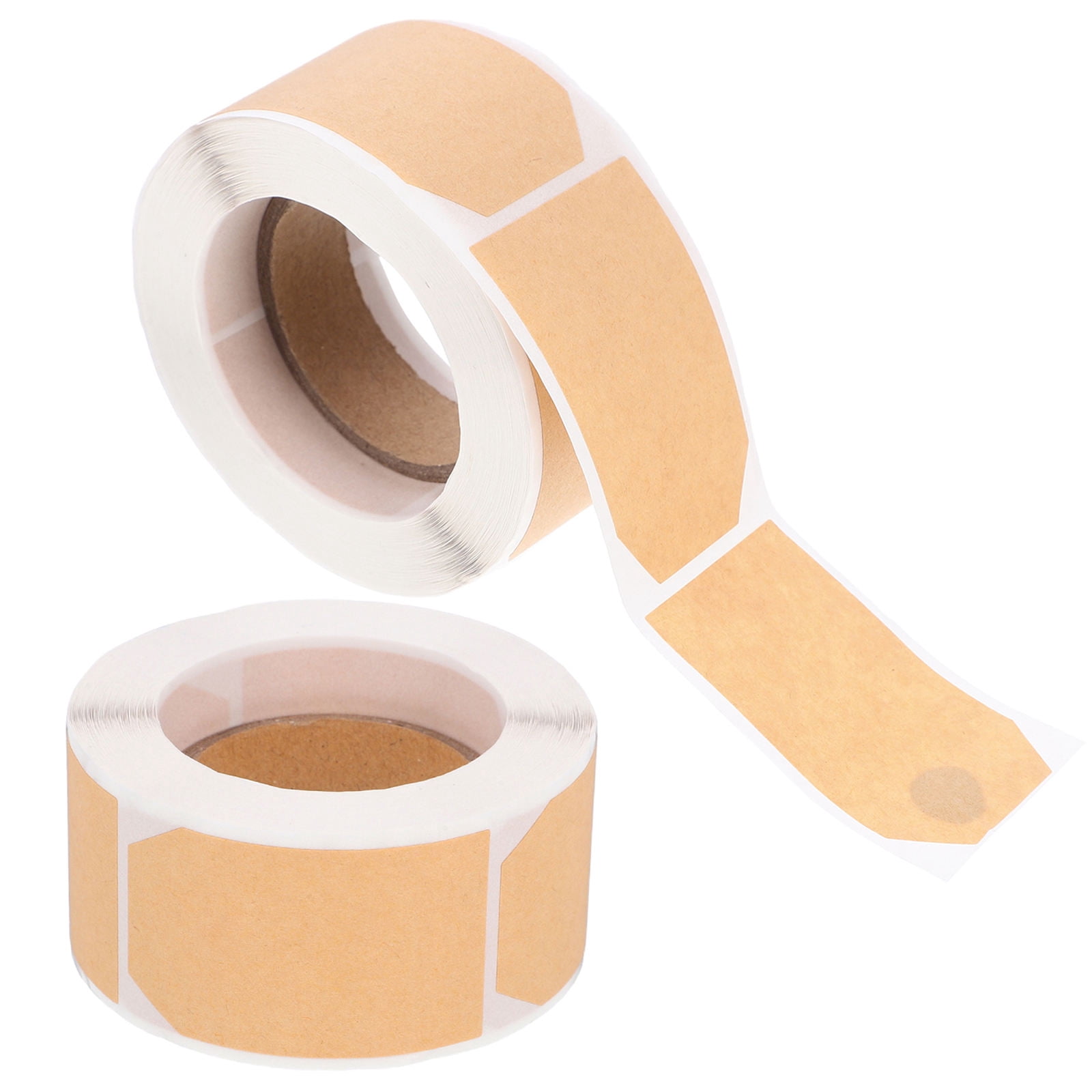 FOMIYES Khaki Kraft Paper Adhesive Name Labels for Shop 2 Rolls ...