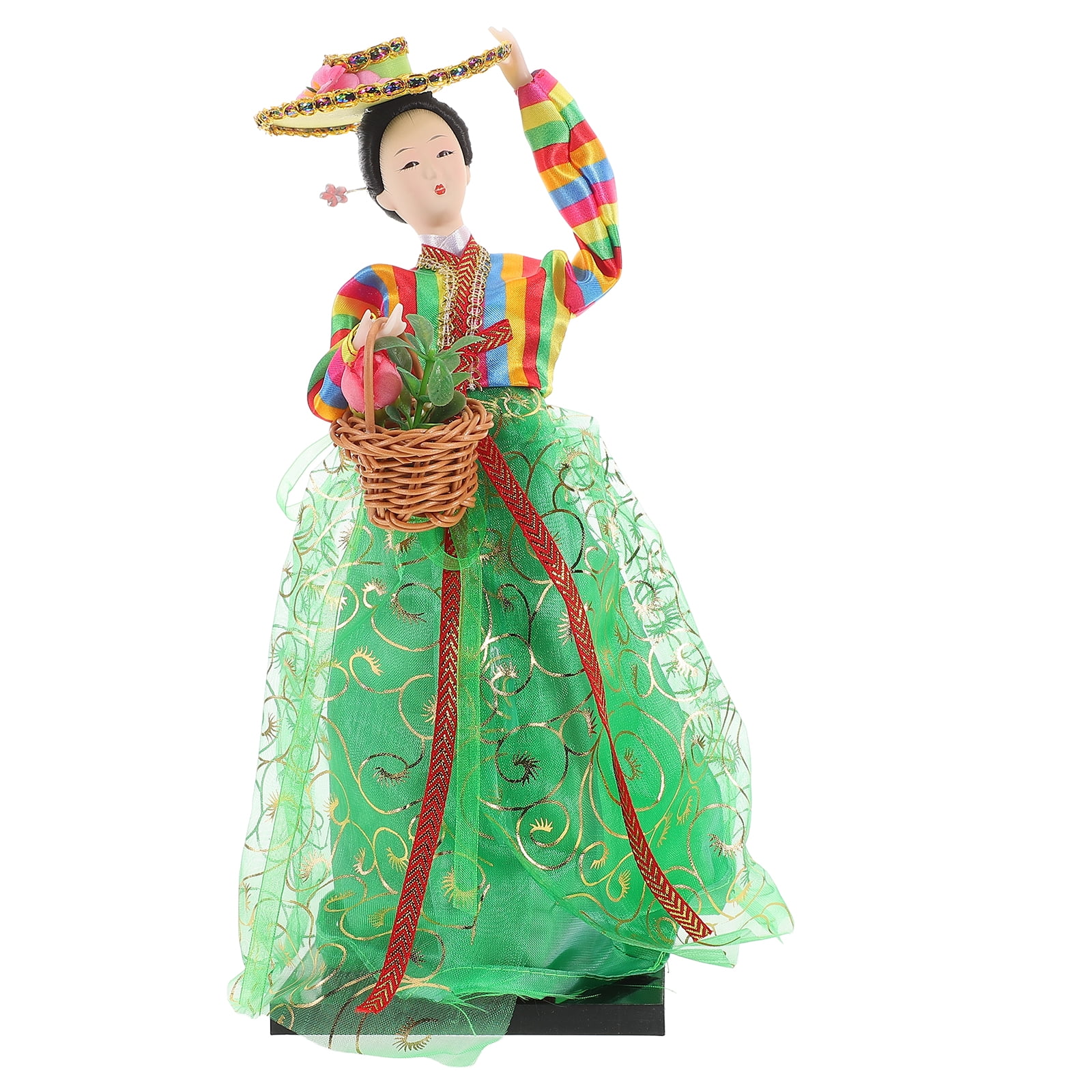 Korean Style Silk Doll Set Traditional Asian Doll Figurines Home Decor ...