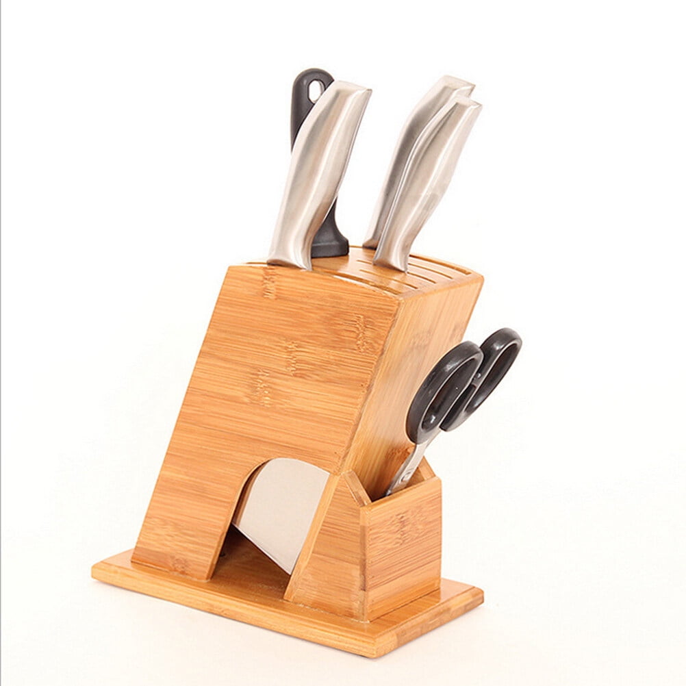 FOMIYES Light Brown Bamboo Knife Storage Rack with High Temperature ...