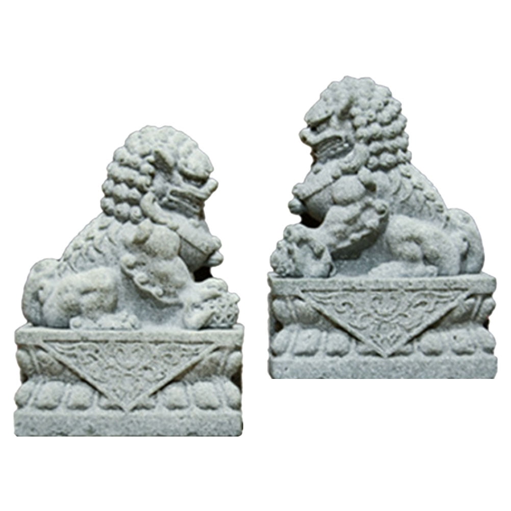 FOMIYES Mini Lion Statue Decorative Grey Resin Lion Figurine for Home ...
