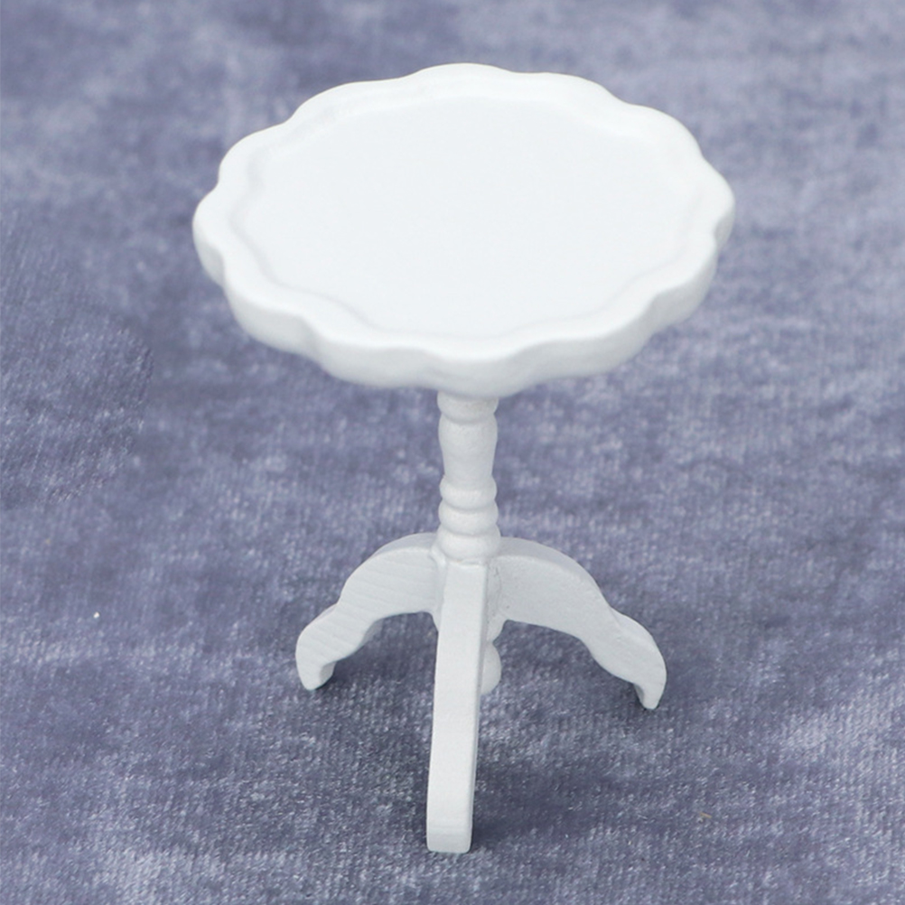 FOMIYES Mini Table Model Mini House Round Table 1Set Wooden Decoration ...