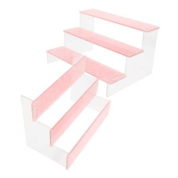 FOMIYES Pink Acrylic Display Stand for Figurines and Jewelry Storage ...