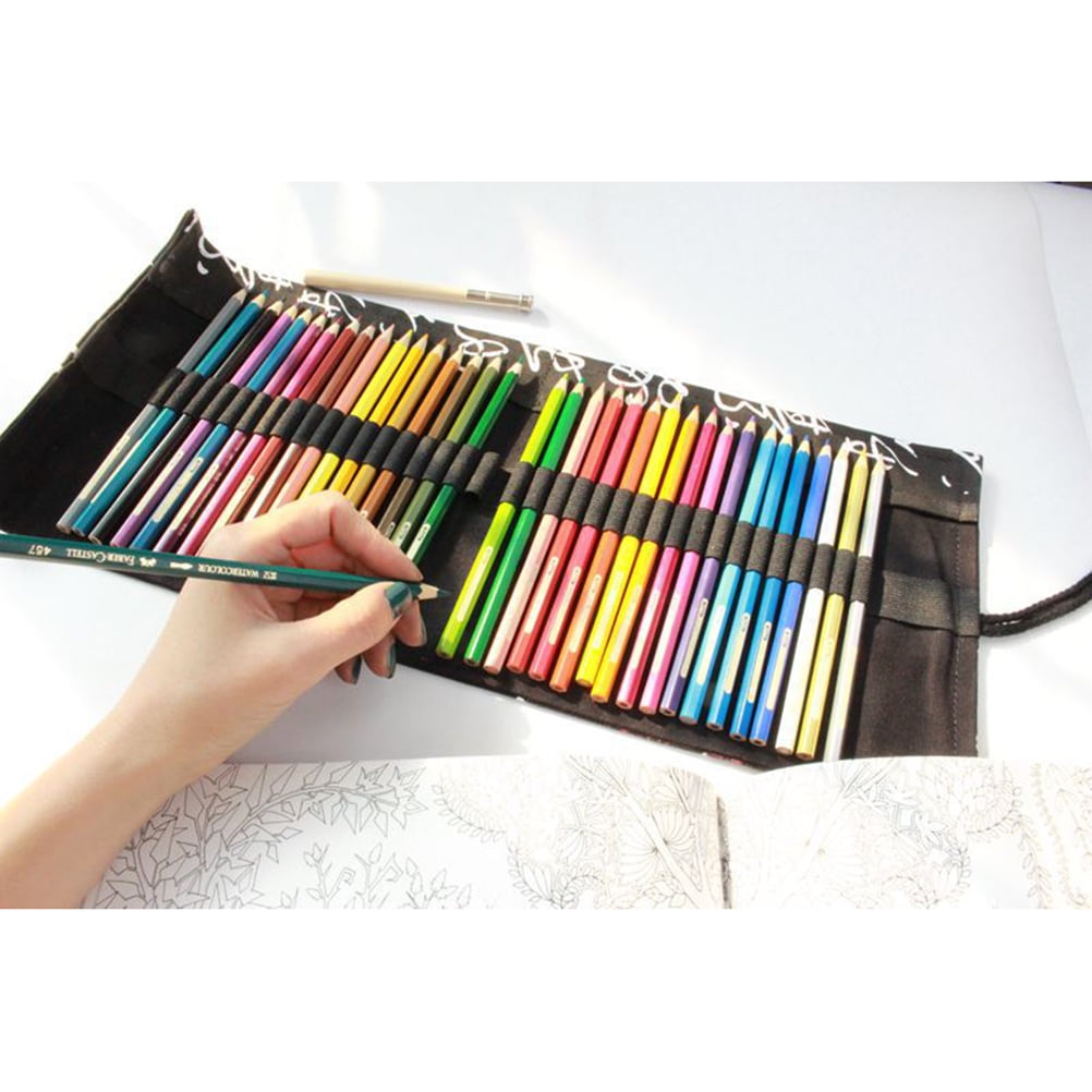 FOMIYES Portable Canvas Rolling Pencil Holder with 48 Slots for ...