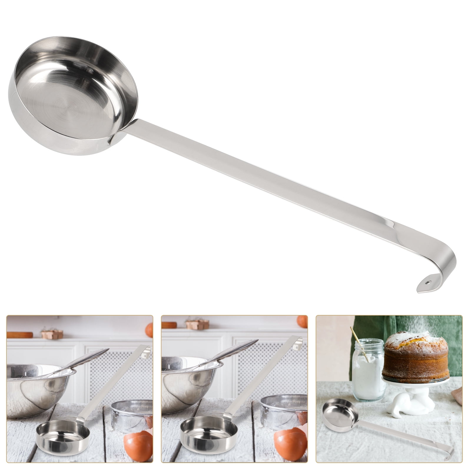FOMIYES Portion Pizza Sauce Spoon Ladle Stainless Steel Salad Dressing ...