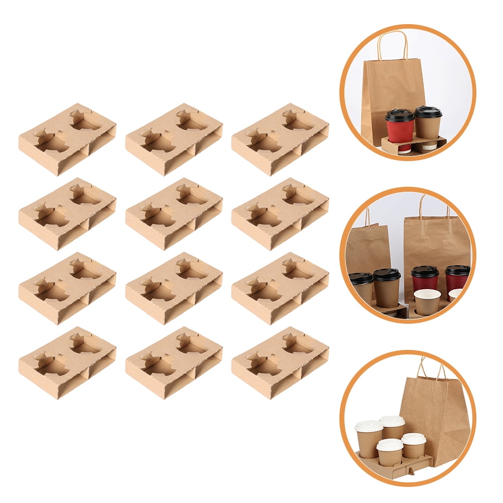 FOMIYES Rectangular Corrugated Paper Drink Carrier Trays for Coffee ...