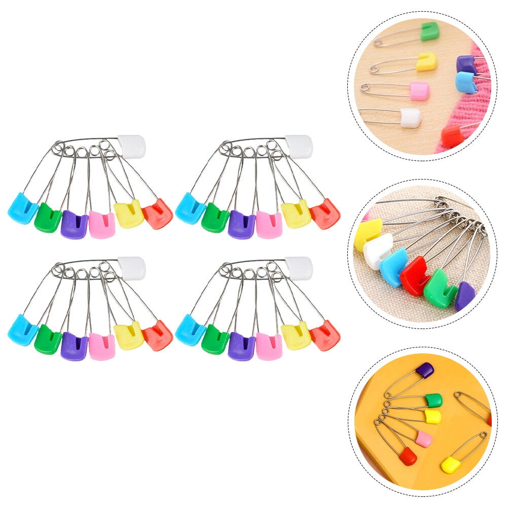 FOMIYES Safety Pins for Kids 50Pcs Assorted Color Steel and Plastic ...