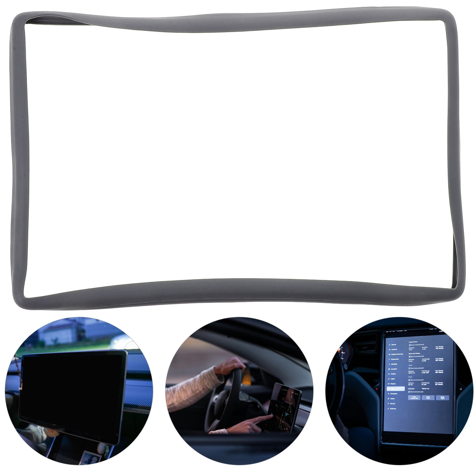FOMIYES Silicone Navigation Protector Frame 1Pack For Car Owners Grey ...