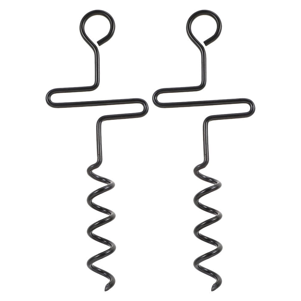 FOMIYES Spiral Ground Anchors 2pcs Heavy Duty Tent Pegs Metal Tent ...
