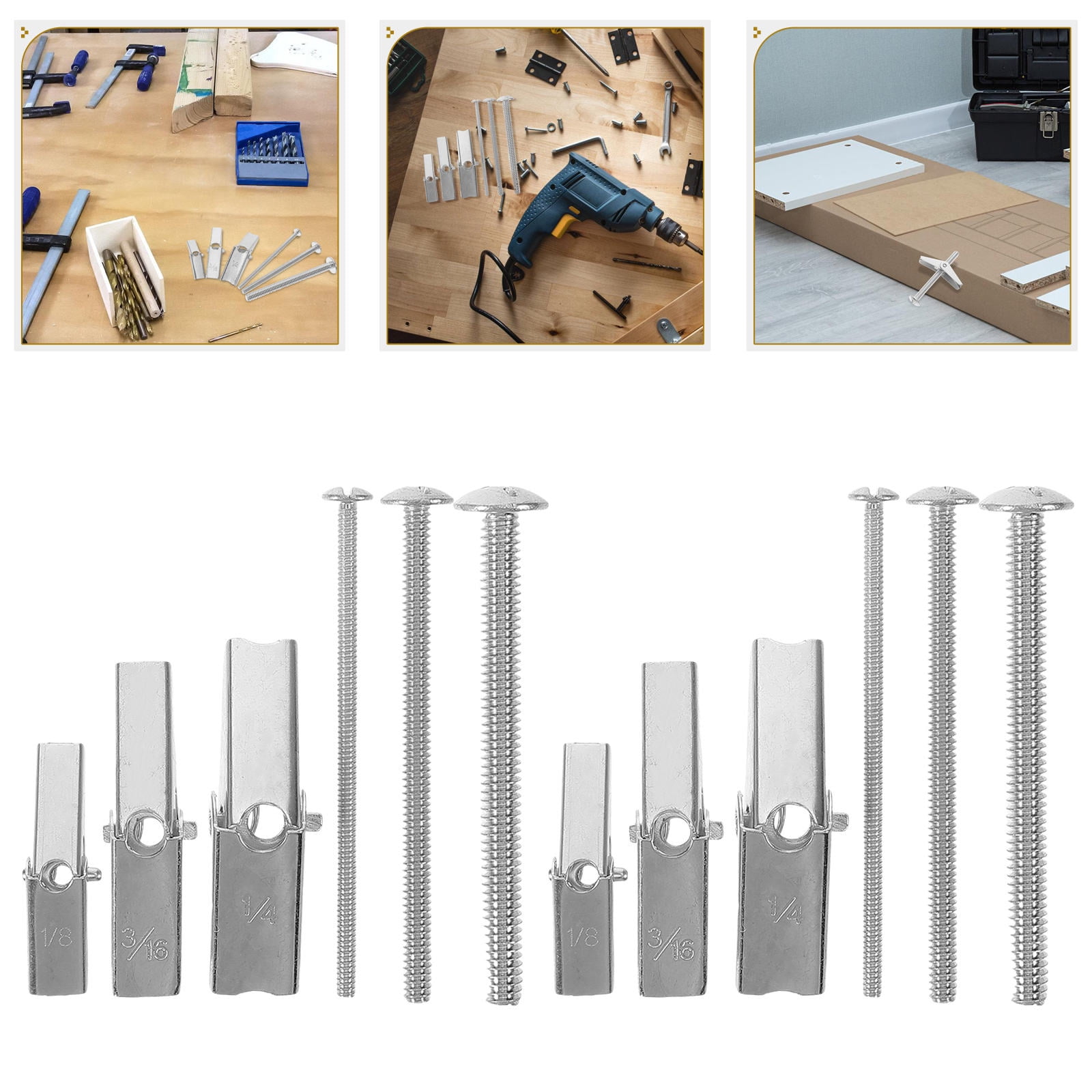 FOMIYES Spring Toggle Bolt 24Pcs for Drywall Toggle Anchor Wing Nut ...