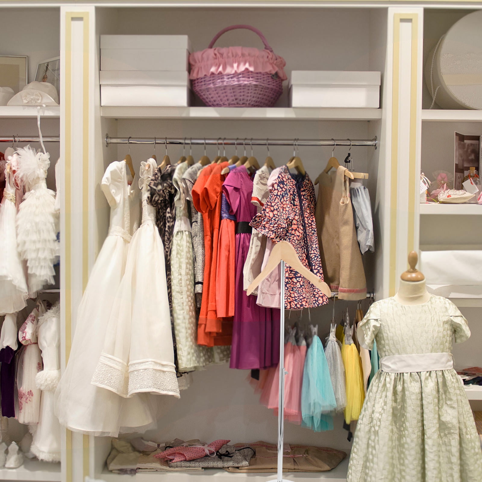 FOMIYES T Shirt Display Stand Wooden Clothing Rack for Storage Use with ...