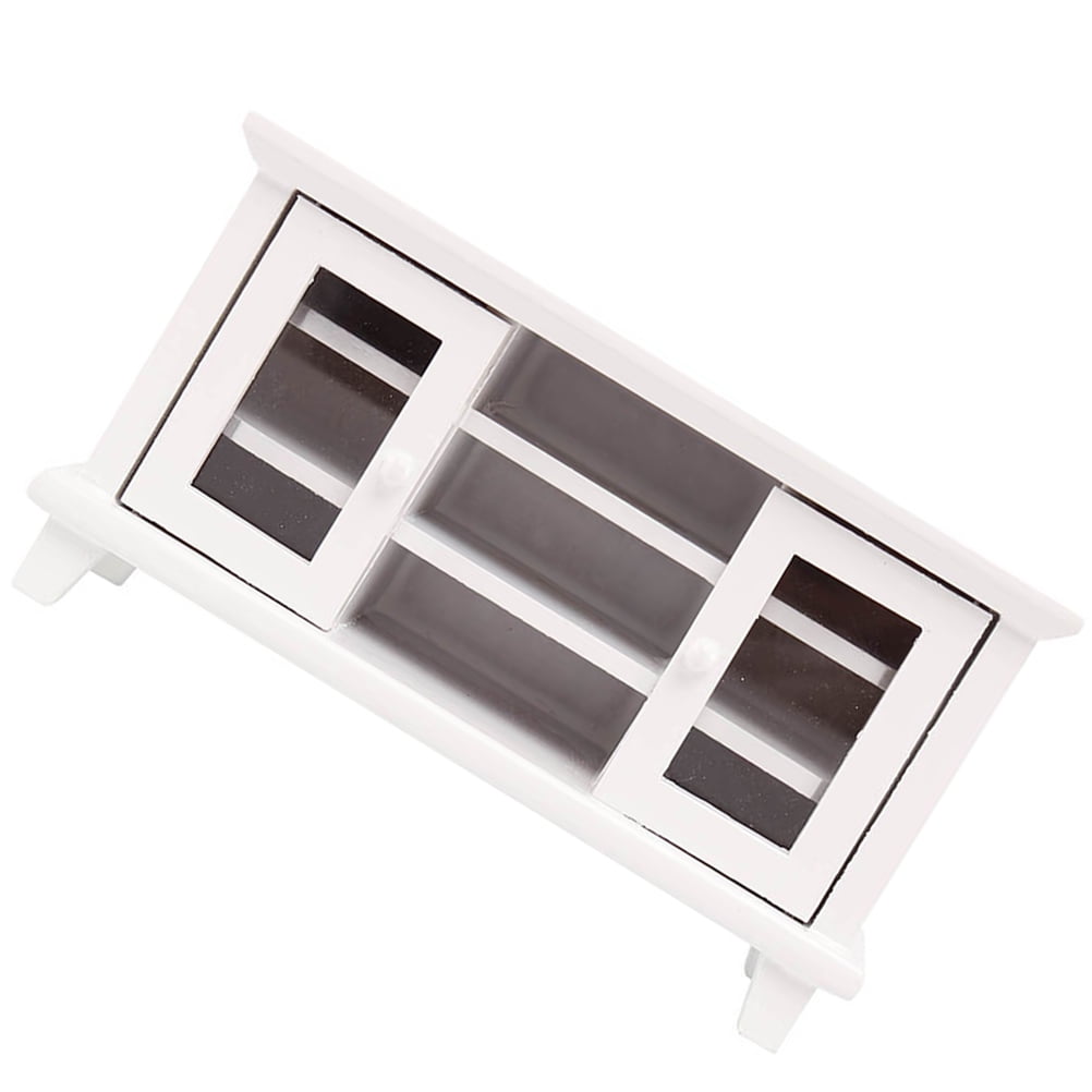 FOMIYES TV Cabinet Mini Furniture Prop 1Pcs White Wood Realistic Shape ...