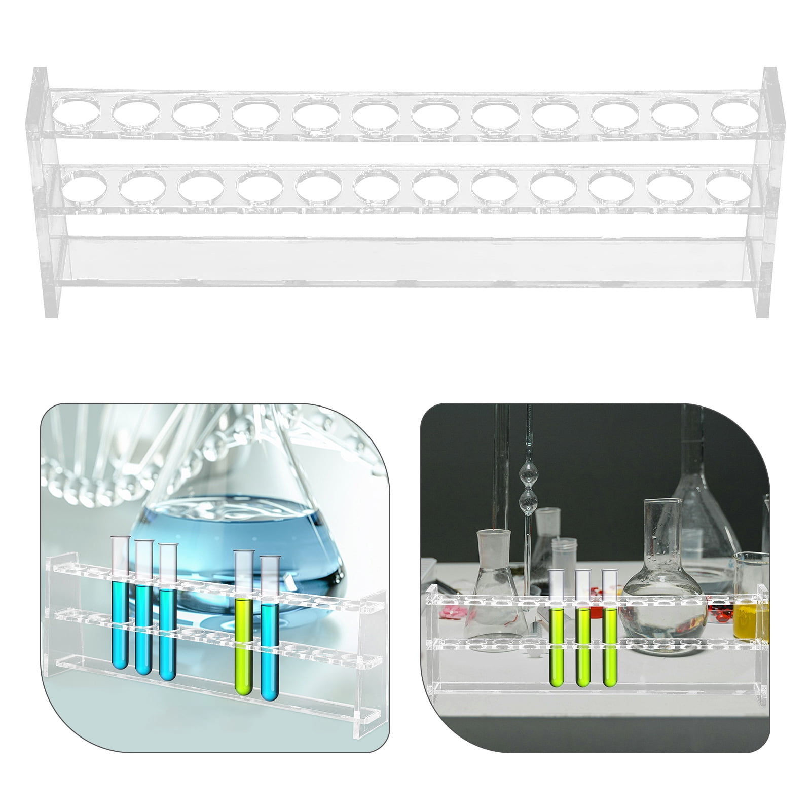 FOMIYES Transparent Acrylic Test Tube Rack for Storage Use Practical ...
