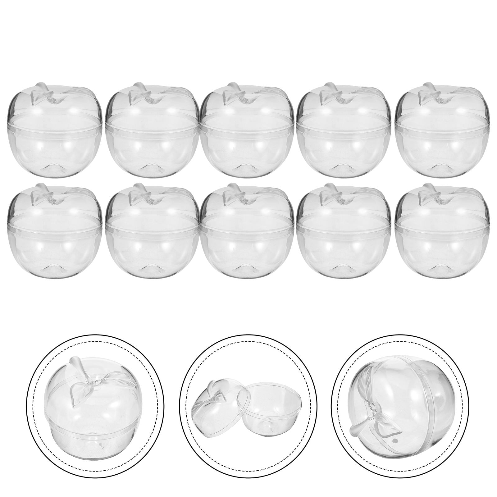 FOMIYES Transparent Plastic AppleShaped Containers for Parties and ...