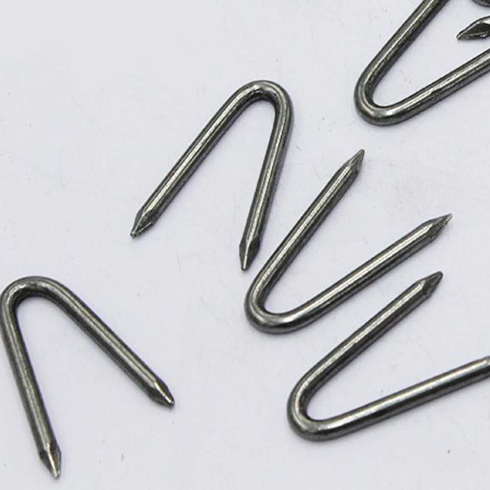 FOMIYES U Shaped Fence Nails for DIY Silver Iron Fixing Nails with ...