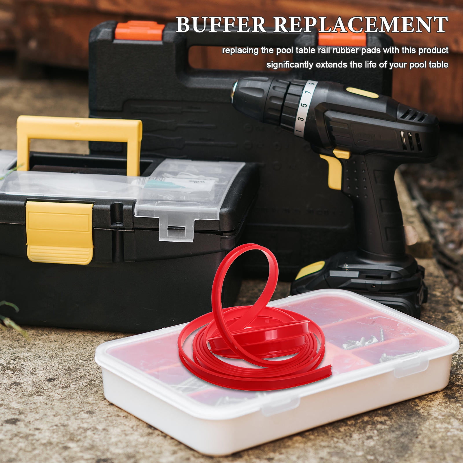 FOMIYES U Shaped Red Rubber Pool Table Cushions 1 Roll for Pool Table ...