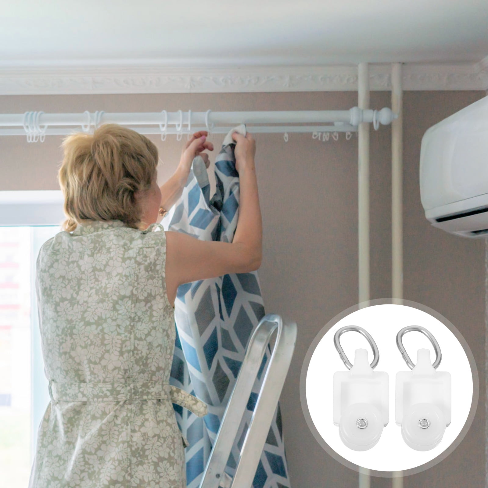 FOMIYES White Curtain Hooks for Home with Smooth Sliding Mechanism ...