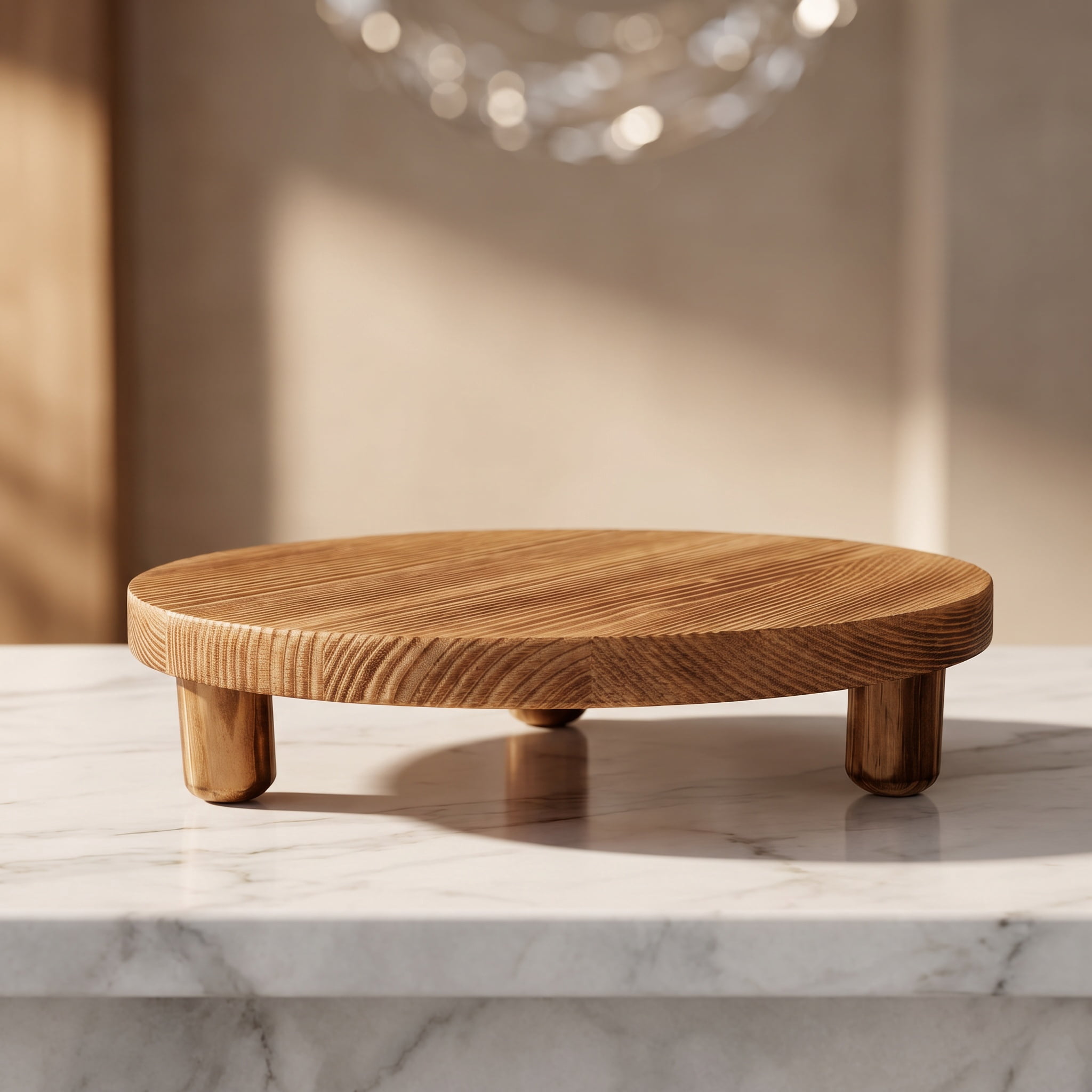 FOMIYES Wooden Pedestal Tray for Table Fountain Display Rustic Decor ...