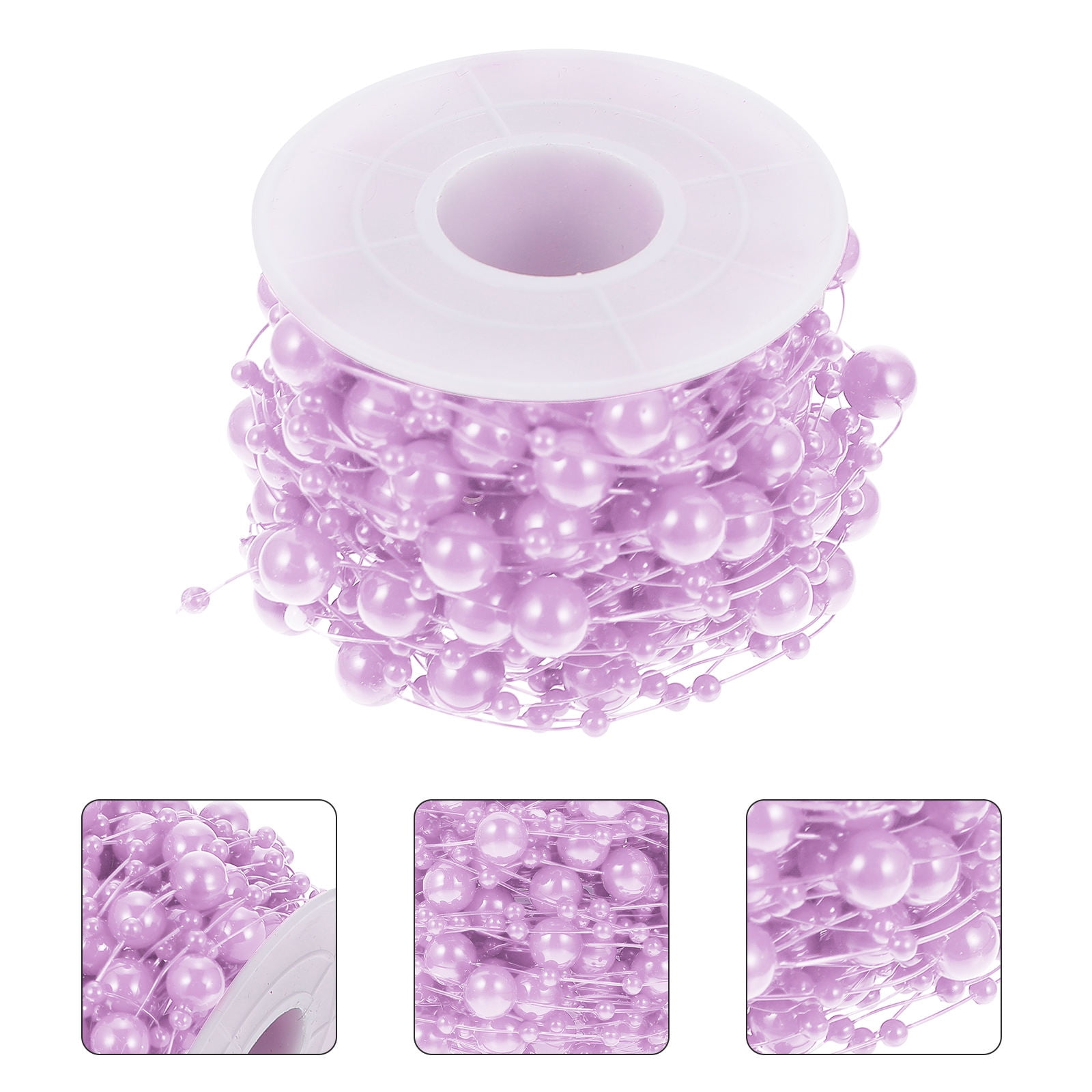 FONDOTIN 1 Roll Plastic Bead String Lavender Round Diy Accessory For ...