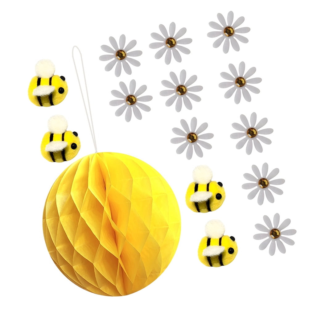 FONDOTIN 1 Set DIY Assembly Paper Honeycomb Ball Pendant in Yellow for Exhibition Decor ...