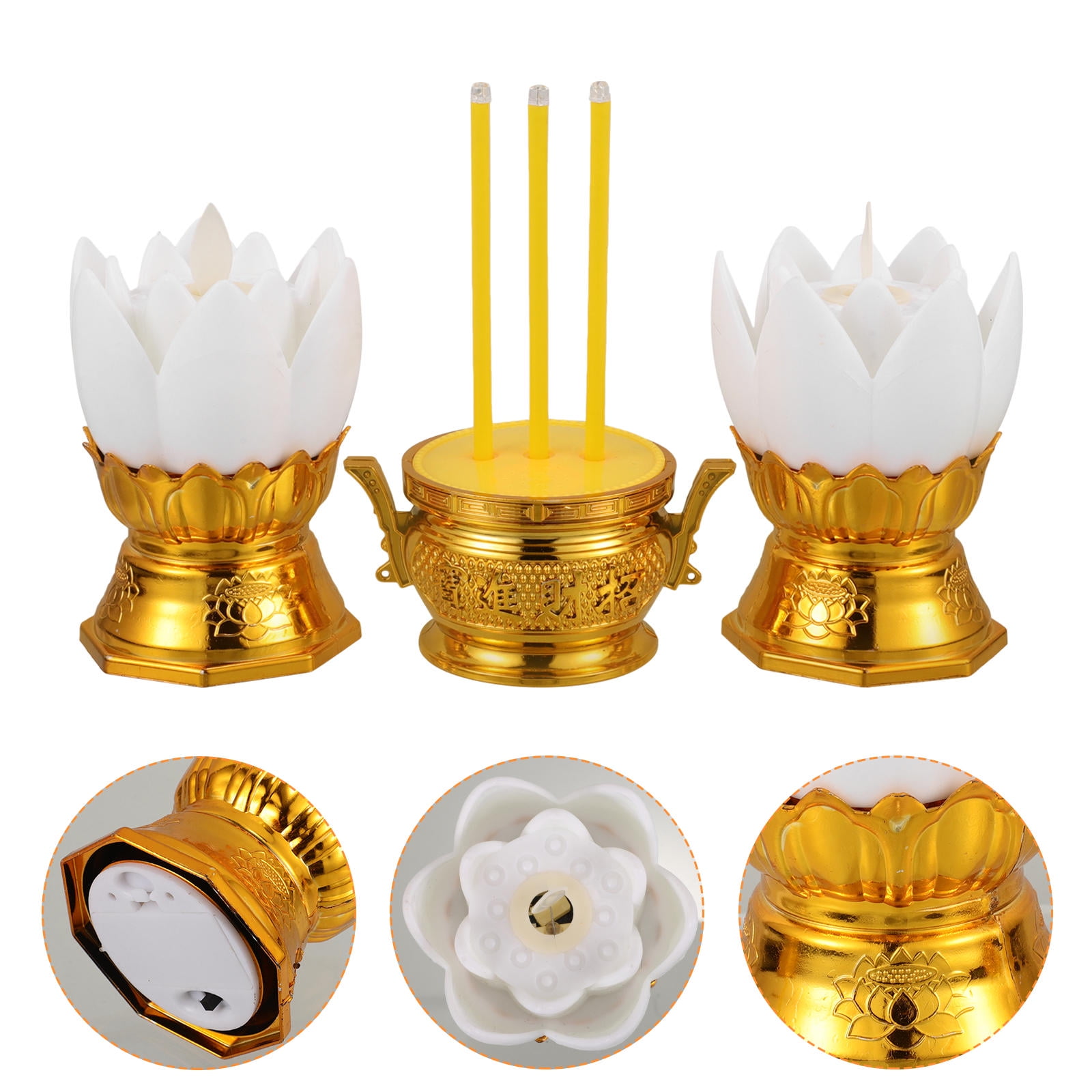 FONDOTIN 1 Set Electronic Incense Burner White Flameless Lighting Use 6 ...