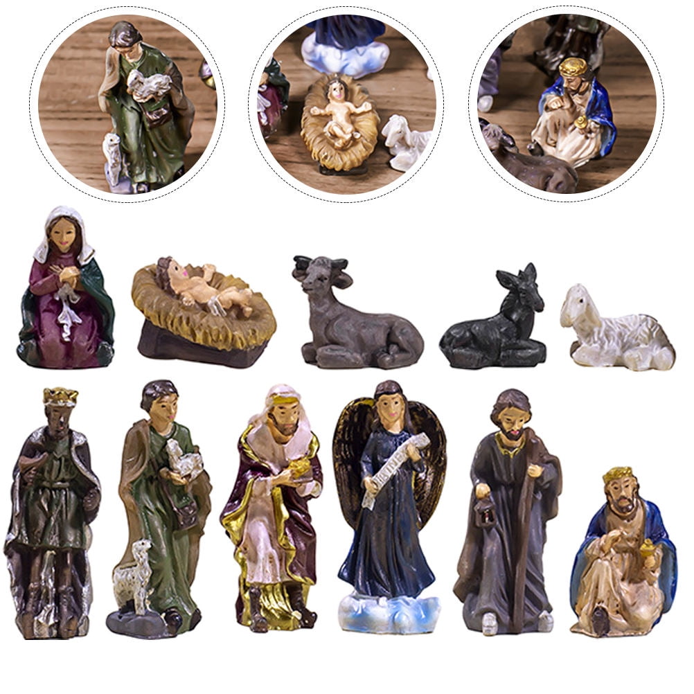 FONDOTIN 1 Set Mini Nativity Figures Resin Christmas Ornament Home ...