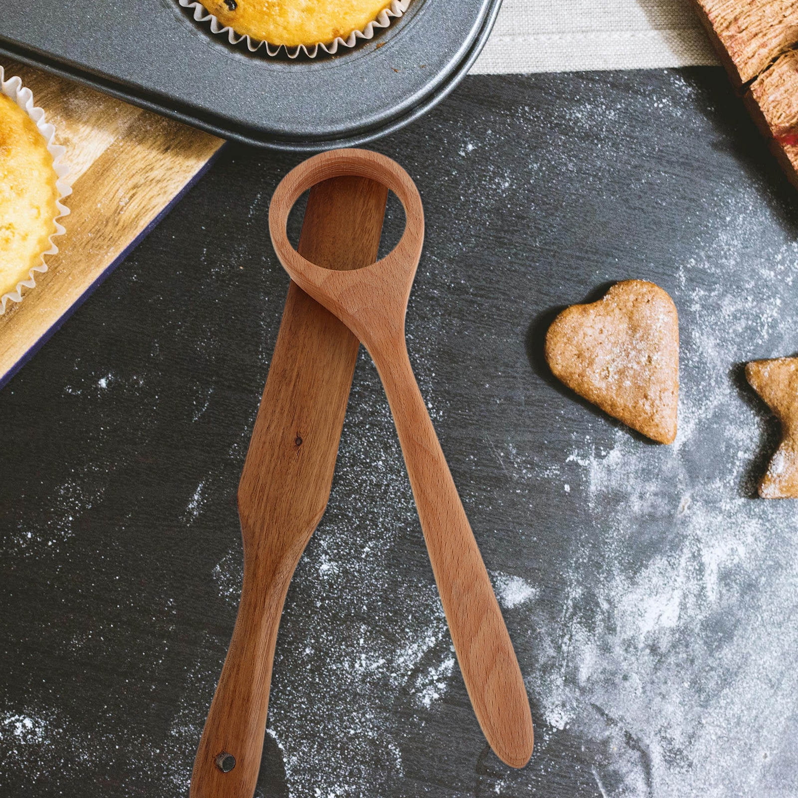 FONDOTIN 1 Set Sourdough Bread Mixing Stick Wood Danish Whisk For ...